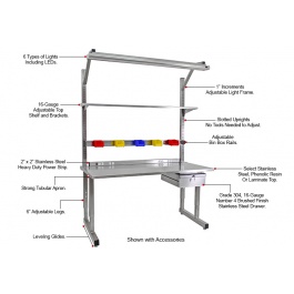 Dewey Series - Stainless Steel Frame with 1 Thick Phenolic Resin Top ...