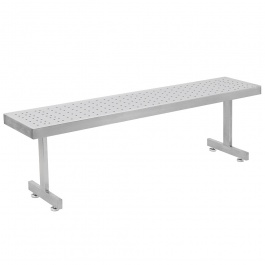 Perforated Round Pattern Stainless Steel Gowning Benches-Recessed Legs