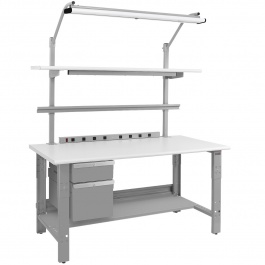 BenchPro™ 30 x 60 Production Workbench Set - Formica™ Laminate - Round ...