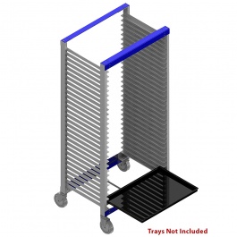 Tray Carts, Welded 20" D x 26" W x 66" H, 30 Slots, Side Entry